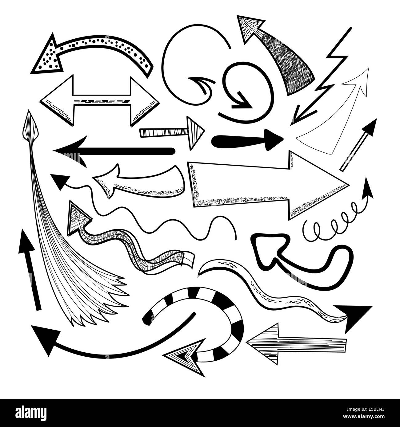 Arrows direction movement set Black and White Stock Photos & Images - Alamy