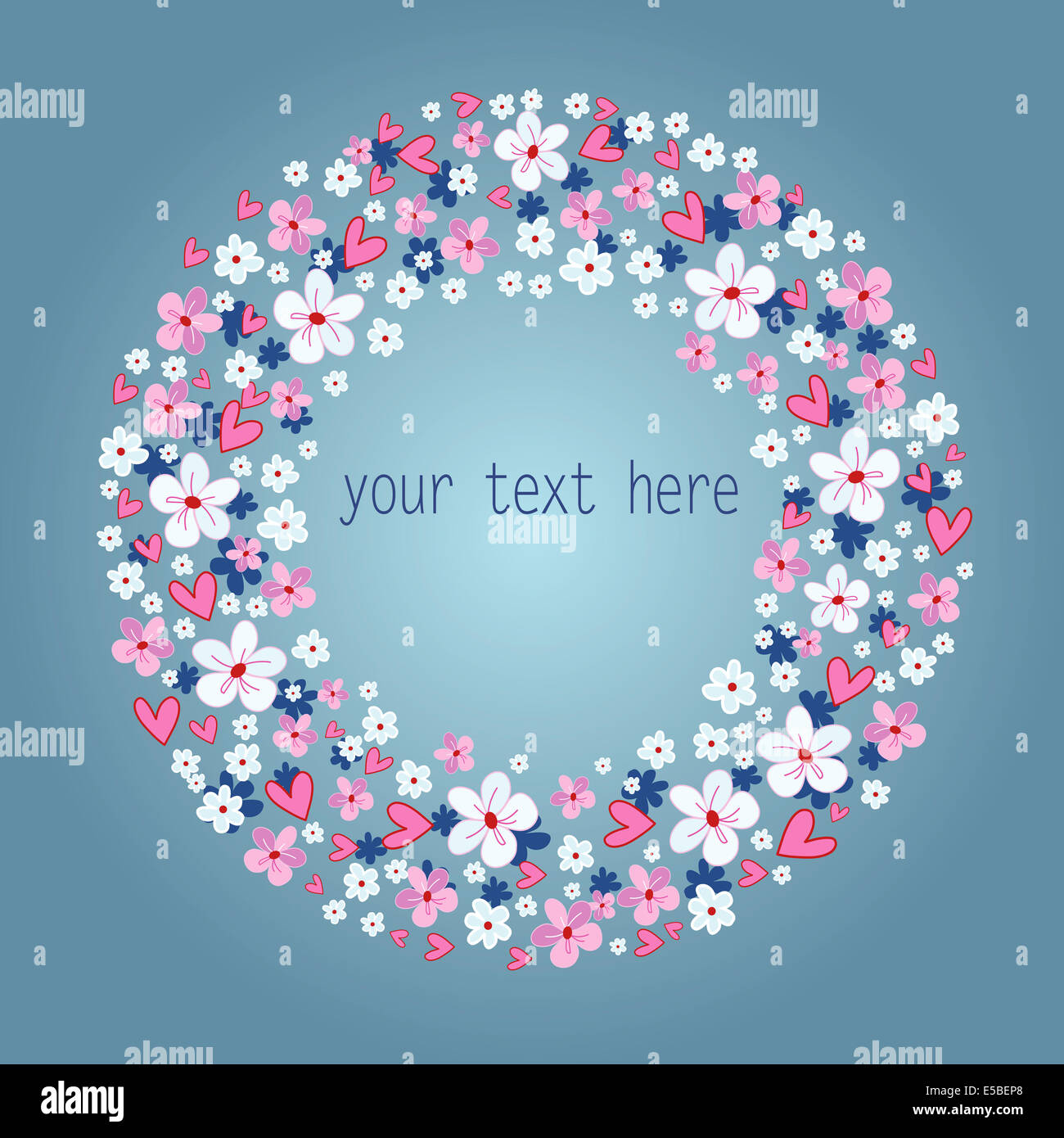 Blue heart wreath design hi-res stock photography and images - Alamy