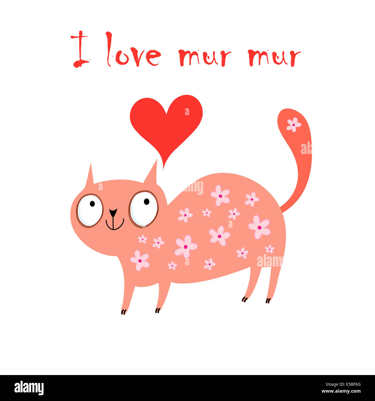 White cat in flowers Cut Out Stock Images & Pictures - Alamy