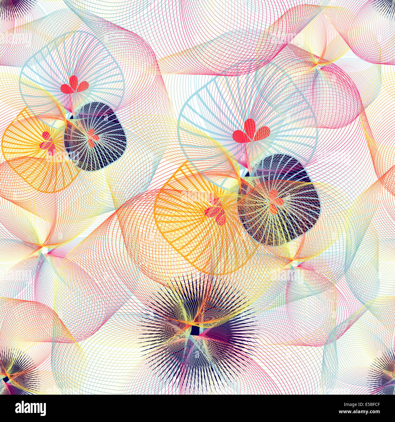 Bright warm colors background with different abstract elements Stock ...