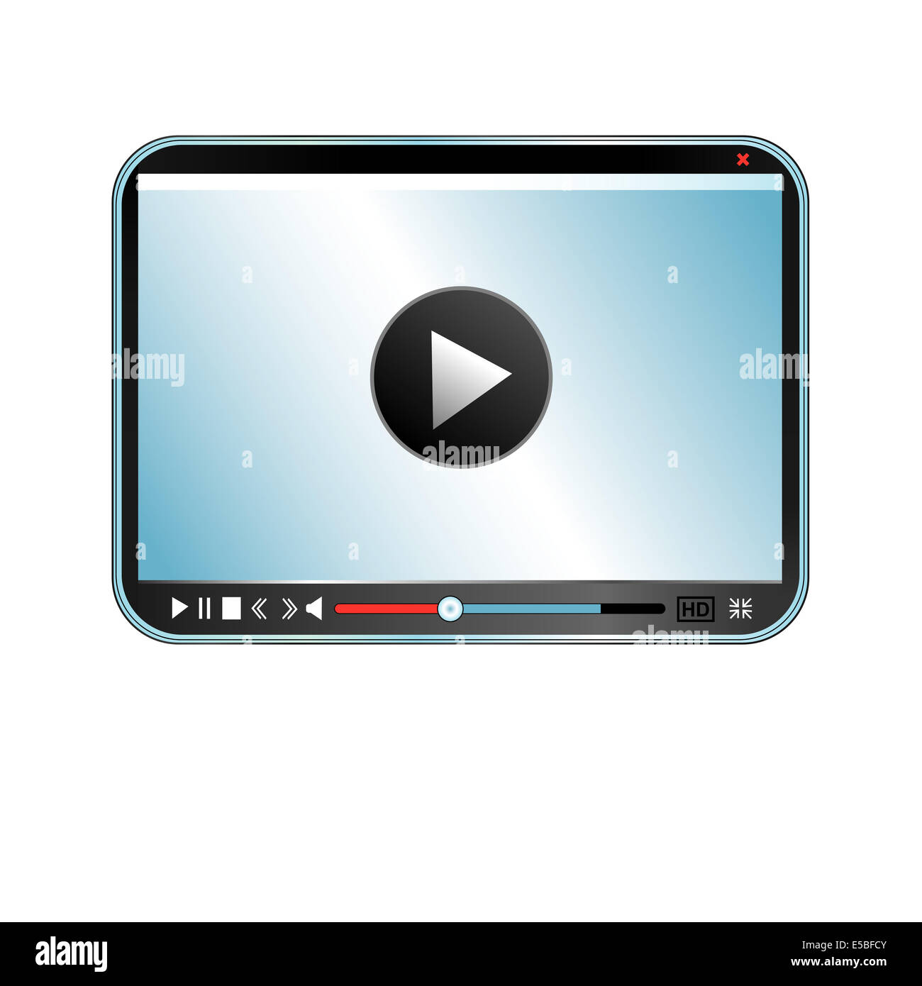 graphic representation of the video player on white background Stock ...