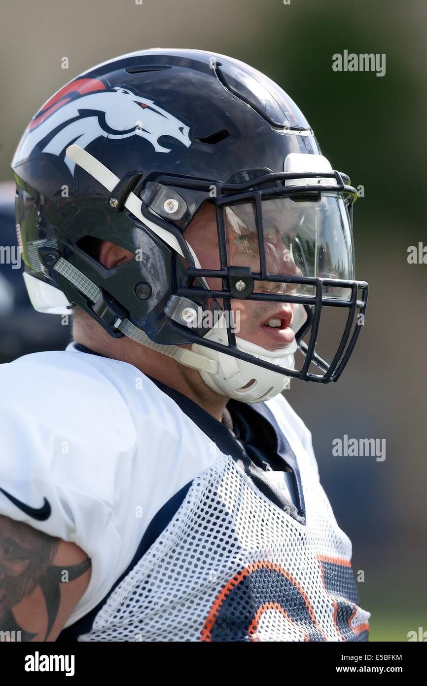 Englewood, Colorado, USA. 26th July, 2014. Broncos DE DEREK WOLFE takes ...