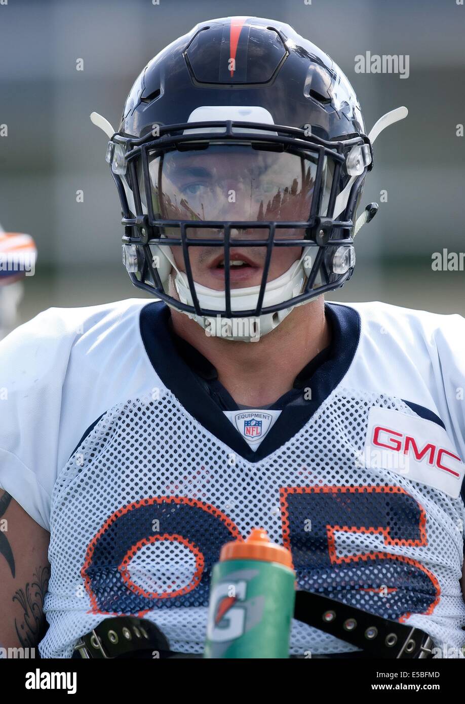 Englewood, Colorado, USA. 26th July, 2014. Broncos DE DEREK WOLFE takes ...