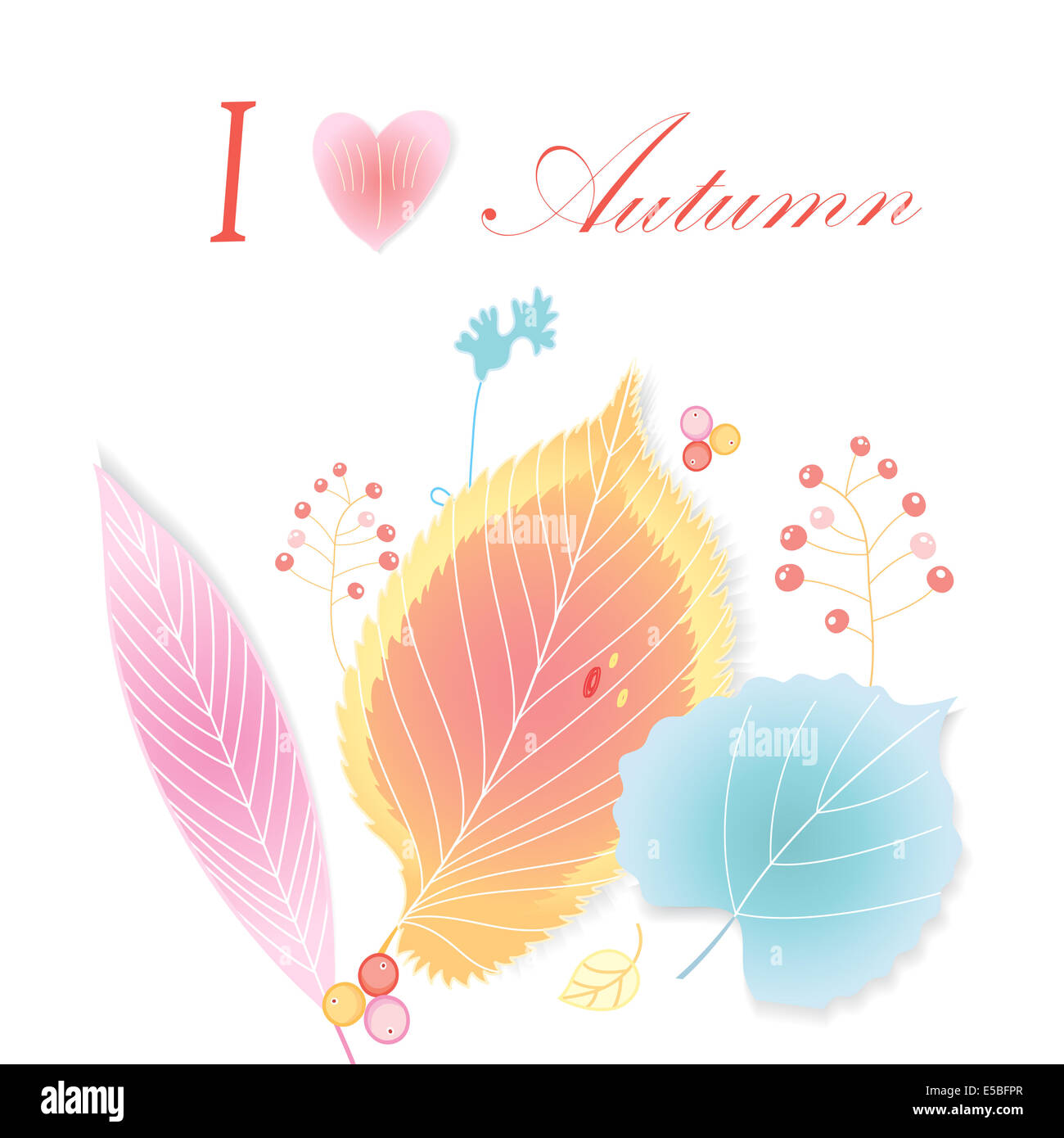 Autumn leaves objects text Cut Out Stock Images & Pictures - Alamy