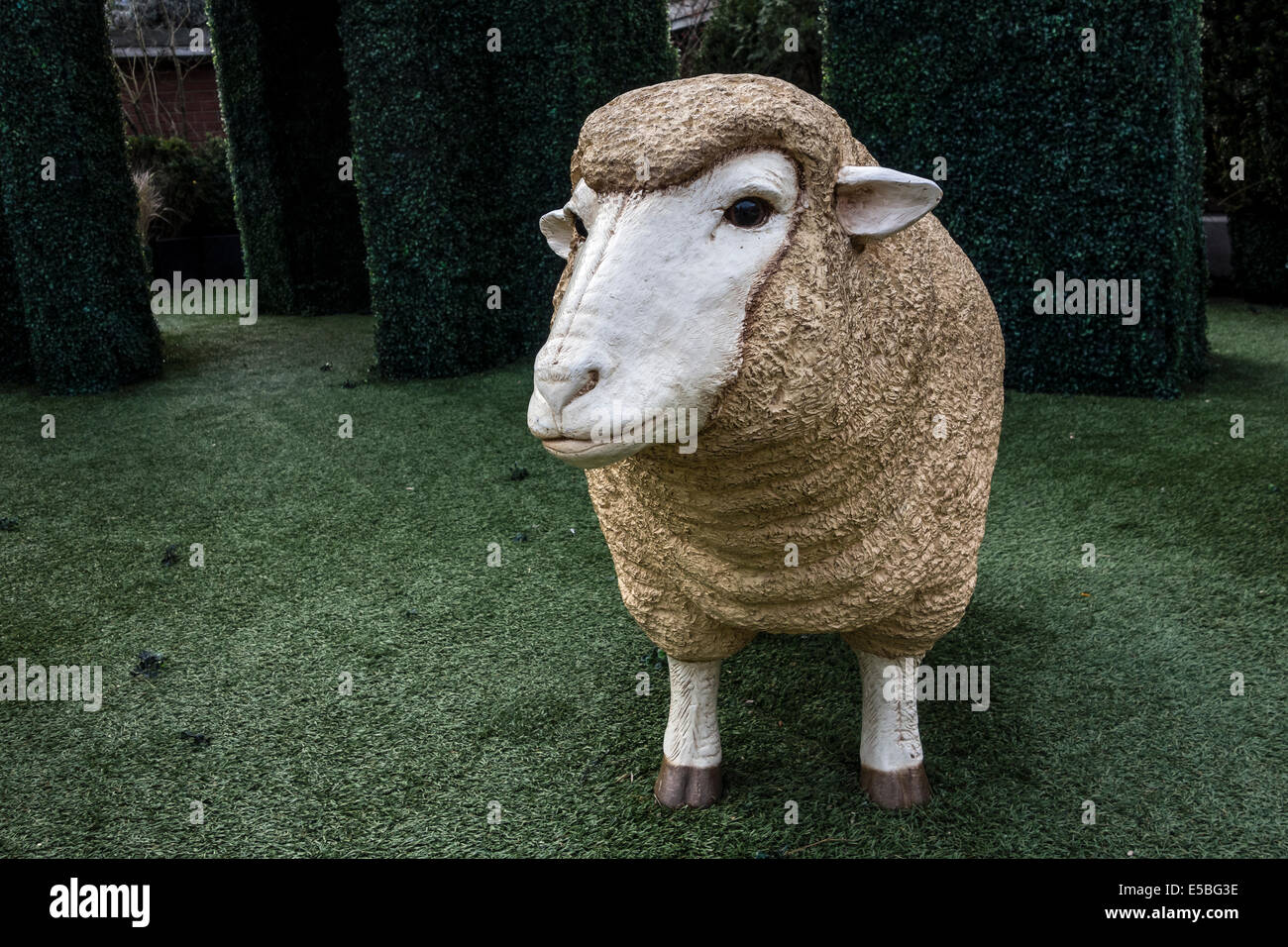 Life Size plastic Sheep at the Georgian garden at the British library ...