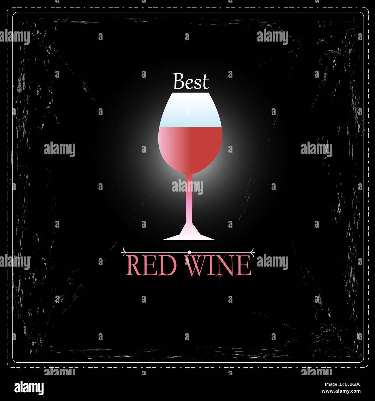 fine glass of wine with an inscription on a black background aged Stock ...