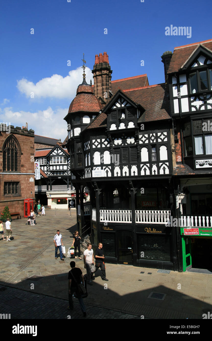 Bridge Street timber framed buildings Chester Cheshire England UK Stock ...