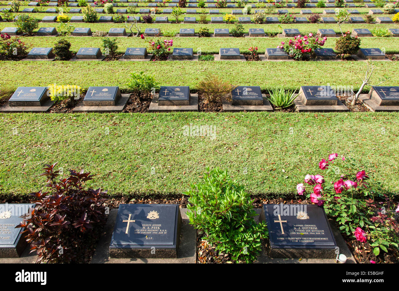 The Kanchanaburi War Cemetery, Kanchanaburi, Thailand Stock Photo - Alamy