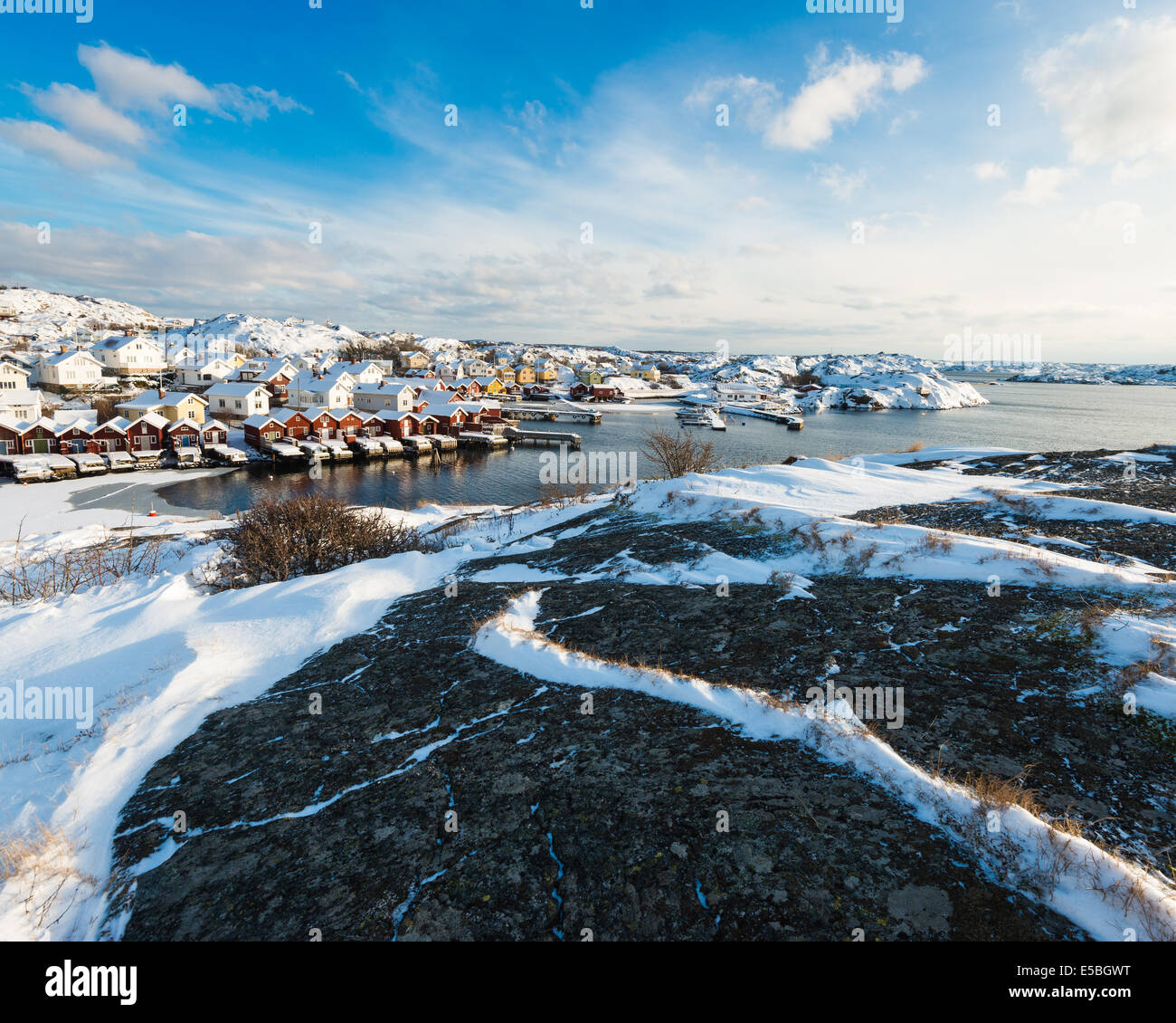 Houses at the coast in winter season, Sweden Stock Photo - Alamy