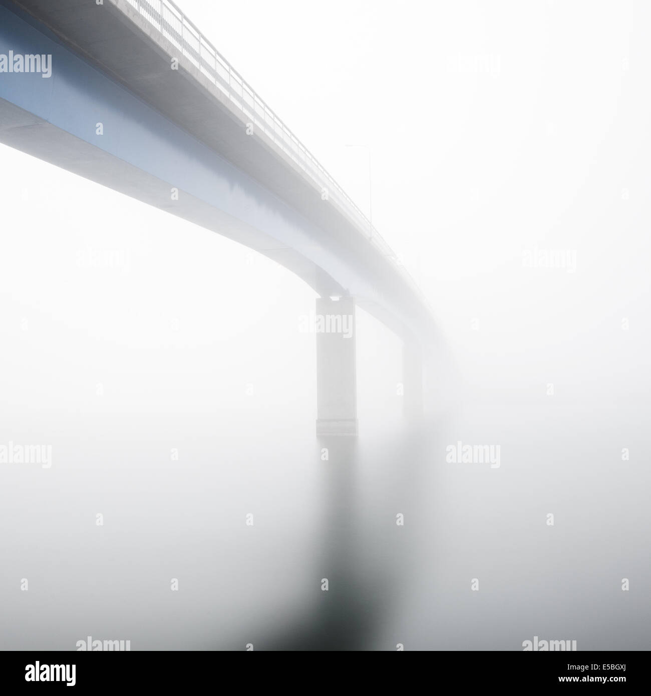 Vanishing bridge in mist, Sweden Stock Photo - Alamy