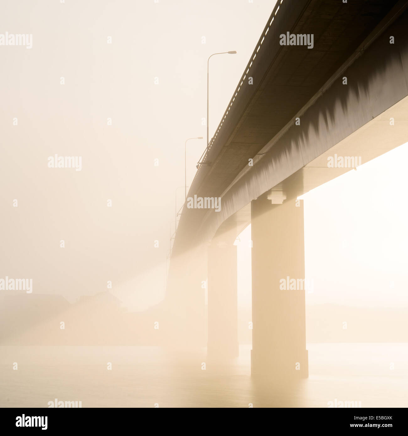 Vanishing bridge in mist, Sweden Stock Photo - Alamy