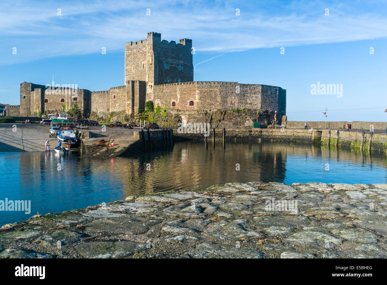 Carrickfergus Castle on a still summer's evening, taken from the old ...