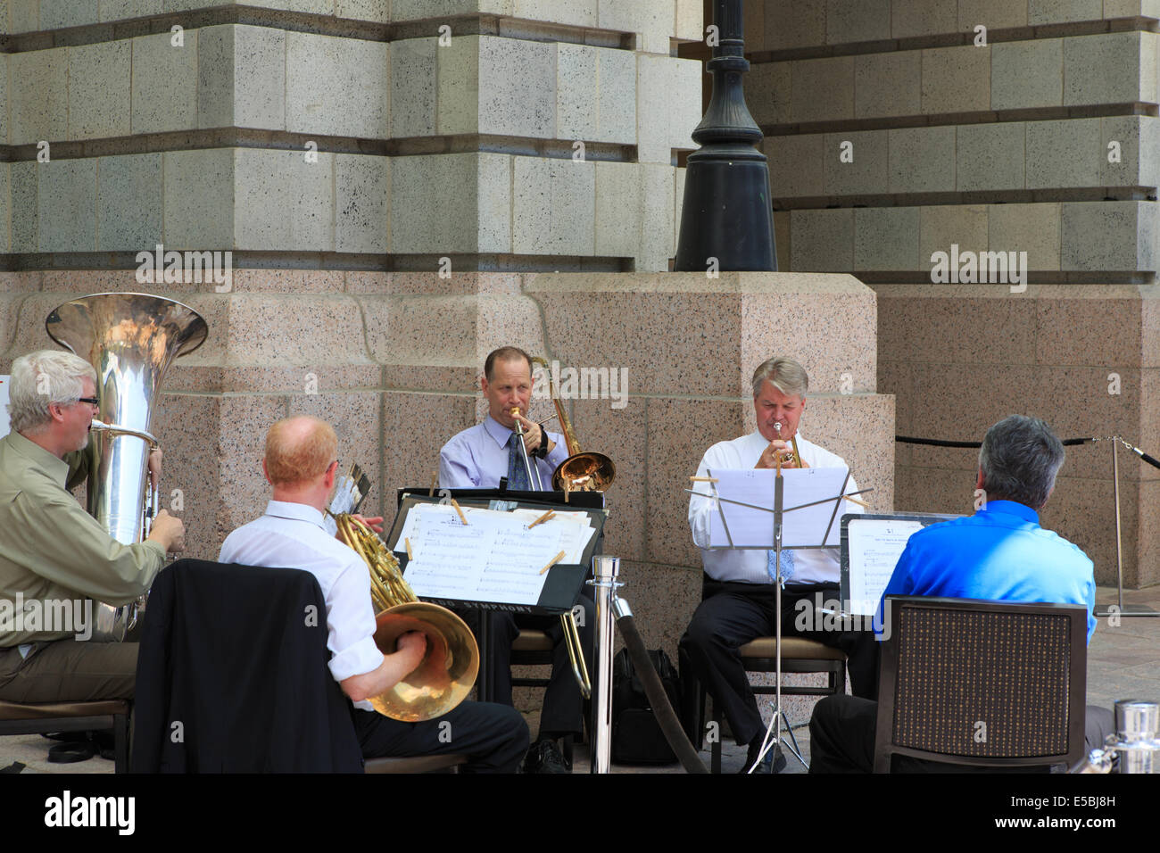 Denver Colorado USA - 26th July 2014. The Denver Municipal Band plays ...