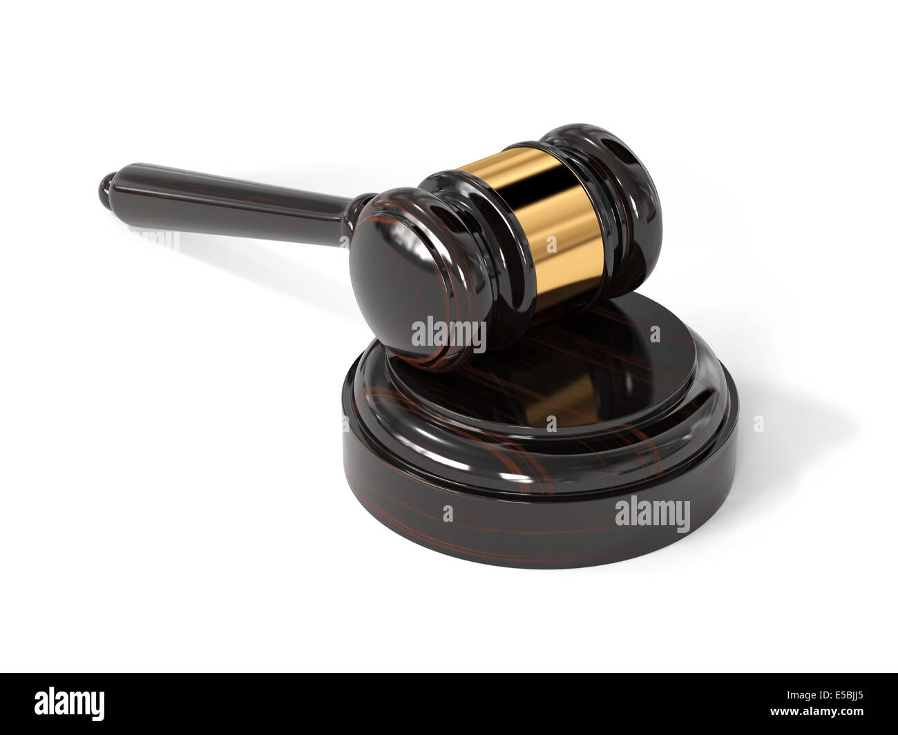 3d render of judge wooden gavel isolated on white background Stock ...