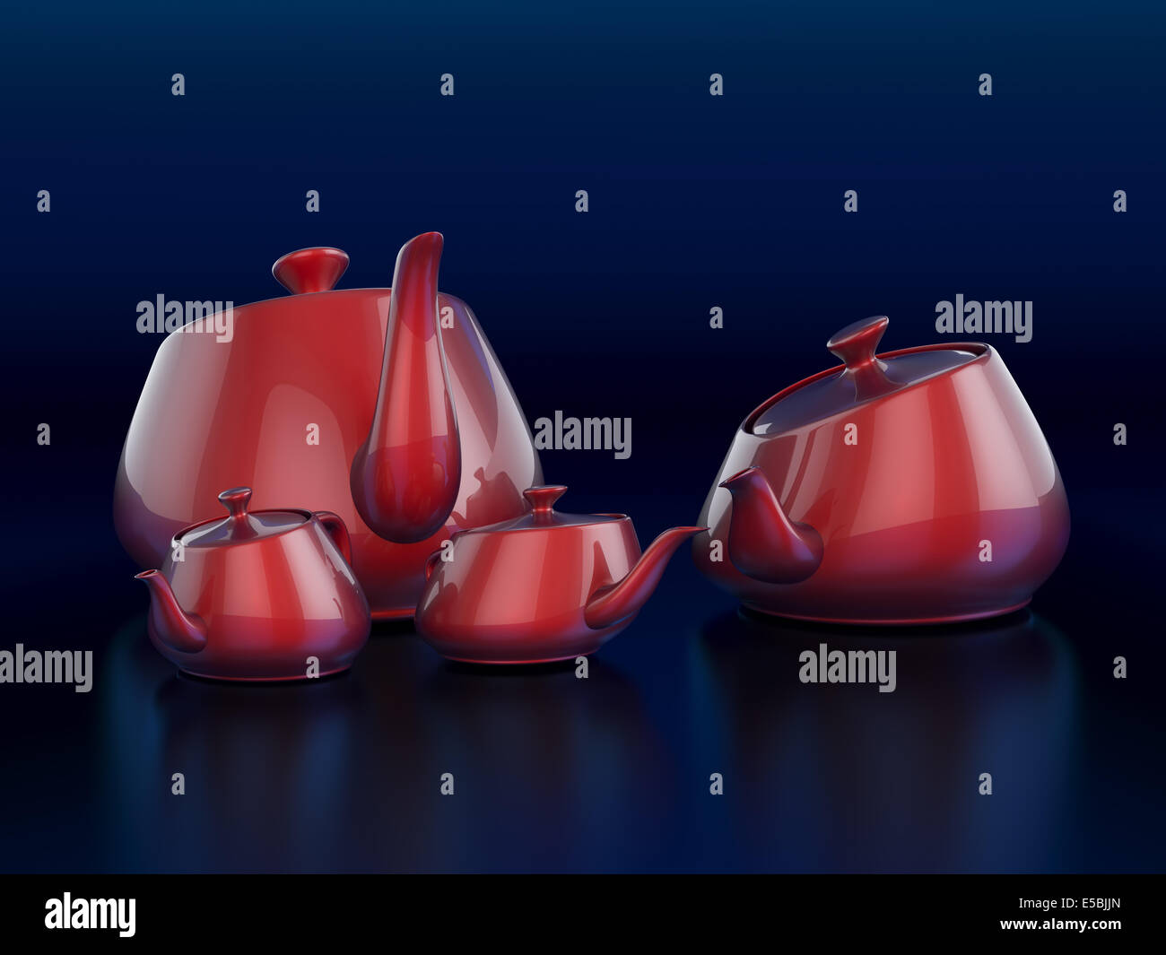 3d render of Teapot family studio shot concept Stock Photo - Alamy