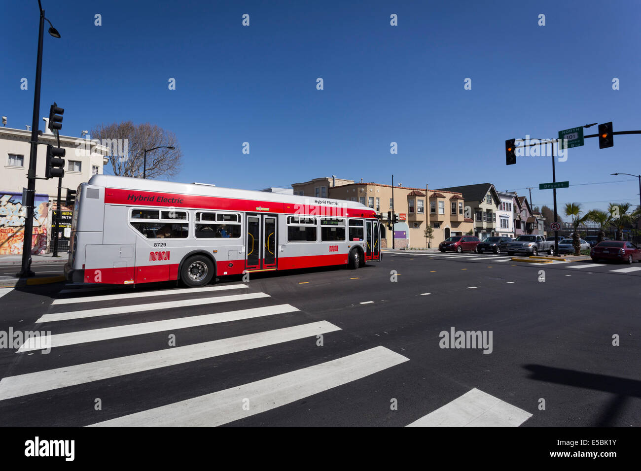 San Francisco MUNI Hybrid Electric Biodiesel Bus Stock Photo - Alamy