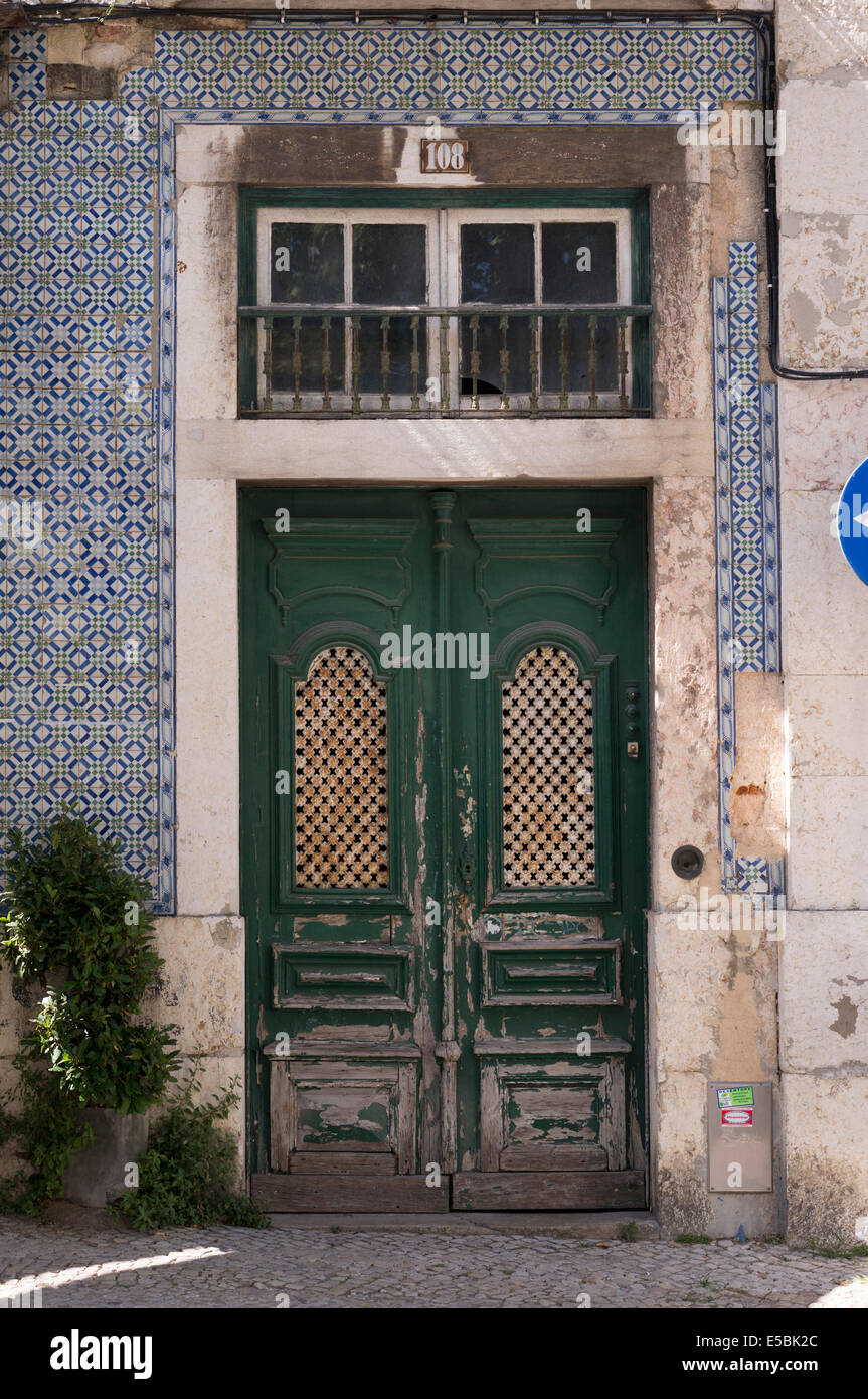 Rustic Door, Lisbon, Portugal Stock Photo - Alamy