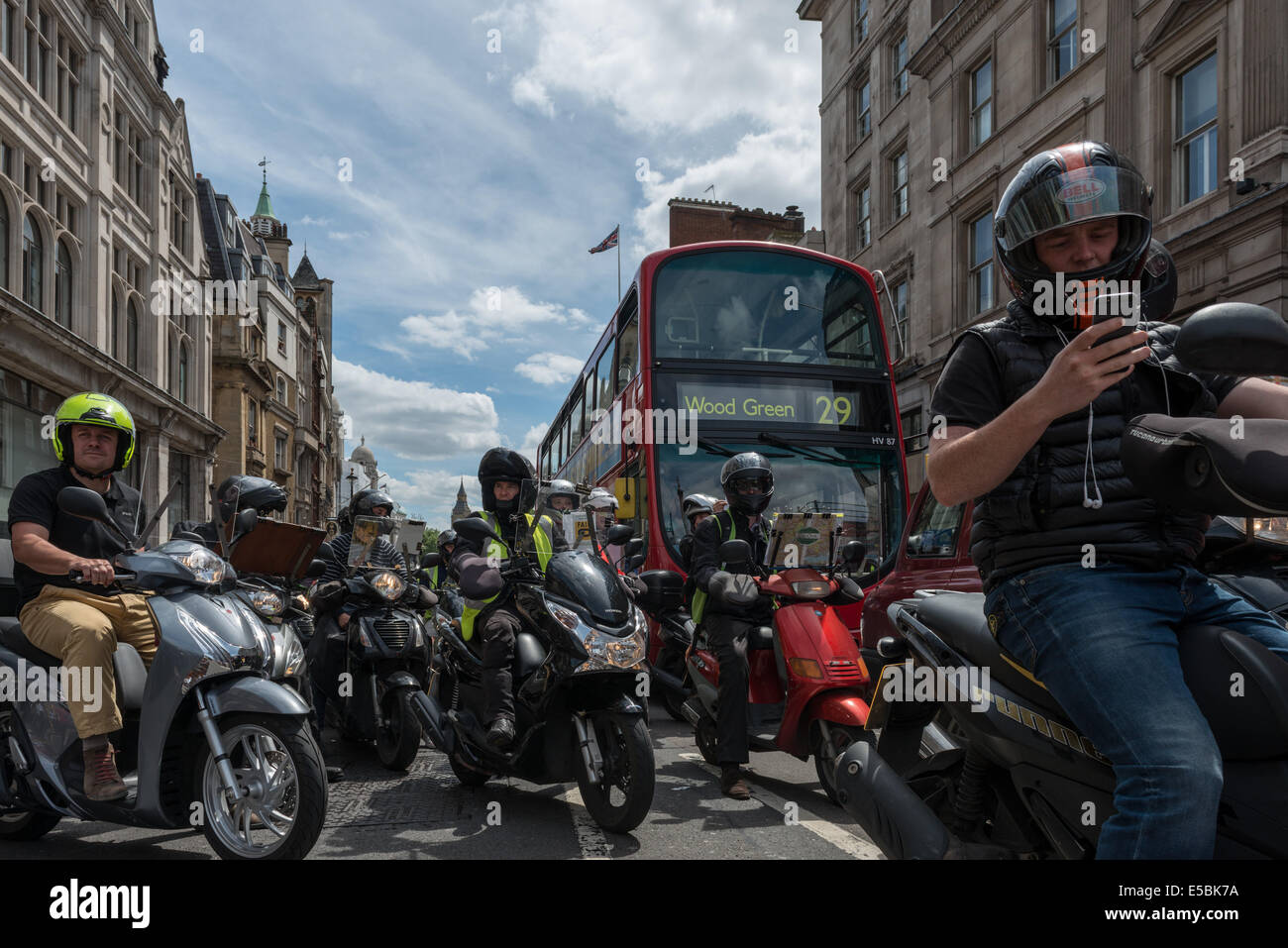 Taxi driver protest against Uber app in central London Stock Photo - Alamy