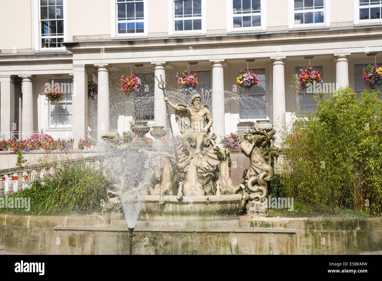 The famous Neptune Fountain in Cheltenham town centre, at the south end ...