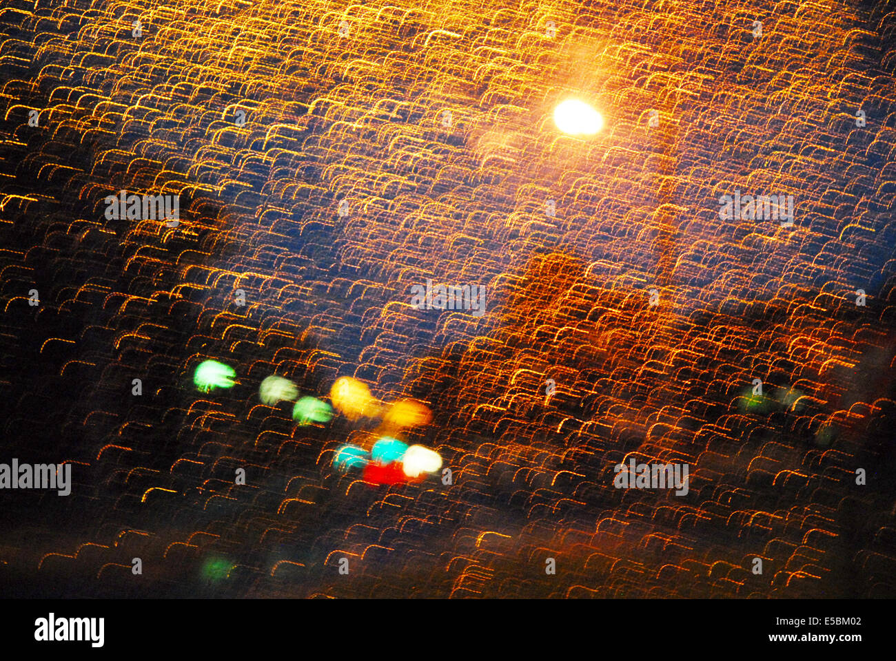 Street lights, seen through a bus window, Canberra, ACT, Australia ...