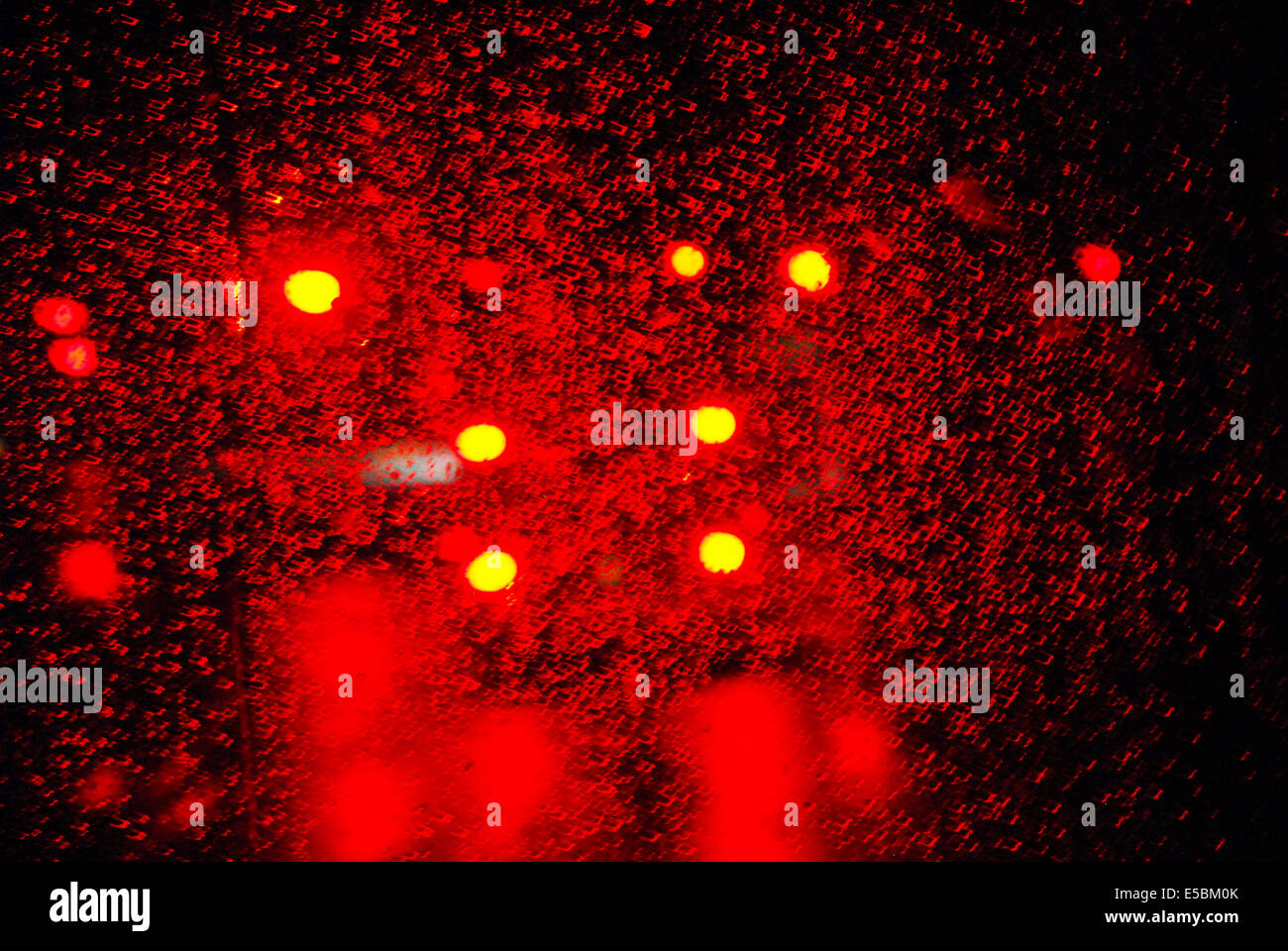 Street lights, seen through a bus window, Canberra, ACT, Australia ...