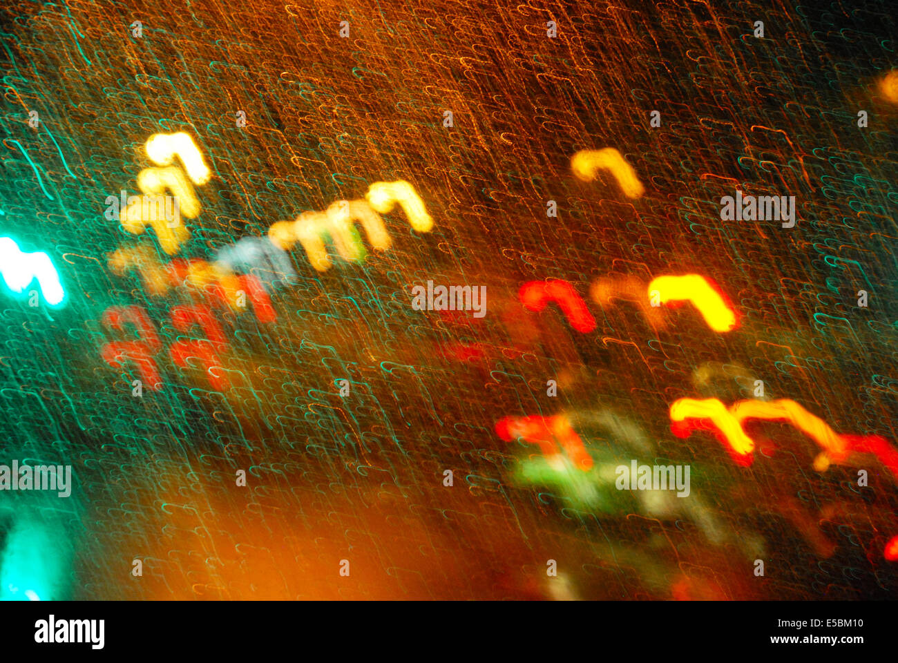 Street lights, seen through a bus window, Canberra, ACT, Australia ...