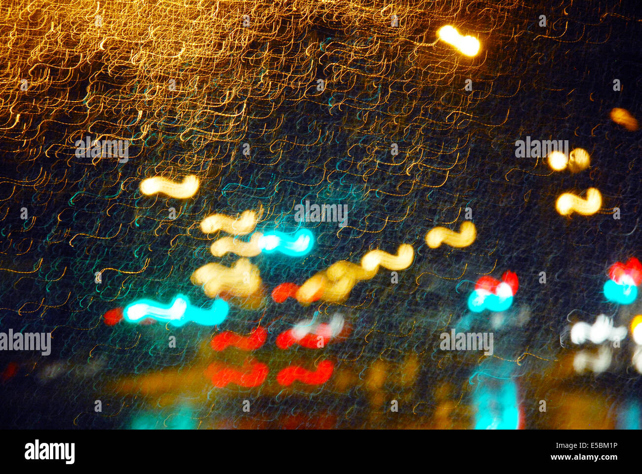 Street lights, seen through a bus window, Canberra, ACT, Australia ...