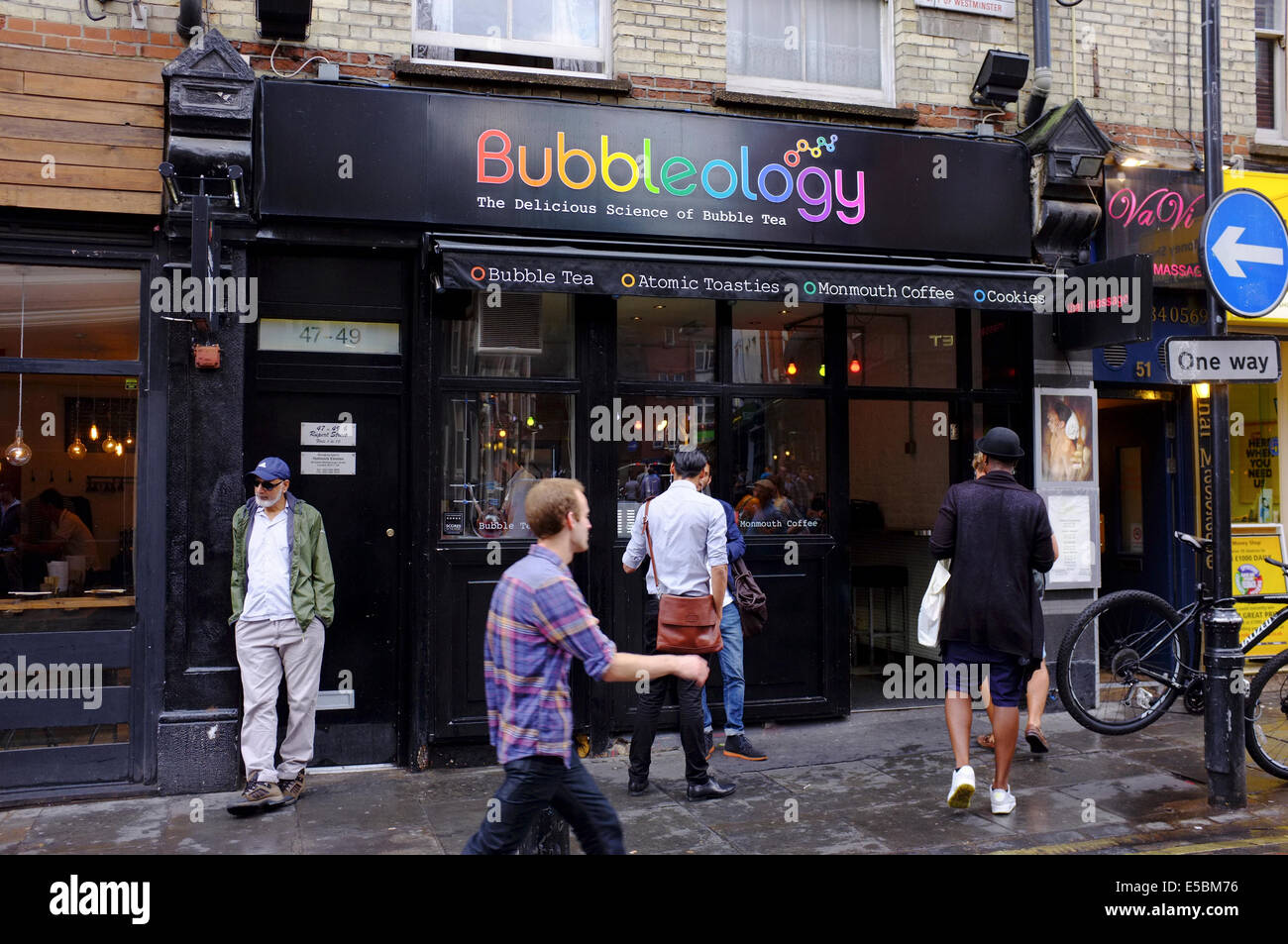 Bubbleology bubble tea café in Soho, London Stock Photo - Alamy