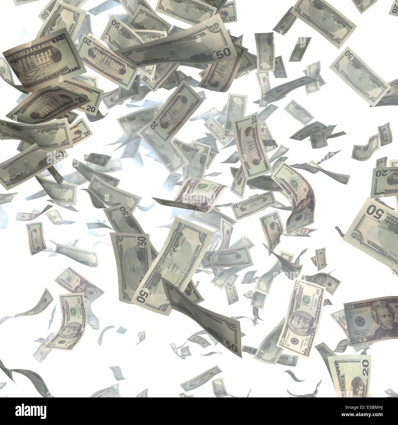 Cash, paper dollars, falling with the heaven. Finance illustration ...