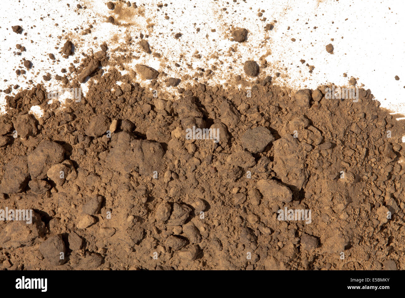 Soil on white background Stock Photo - Alamy