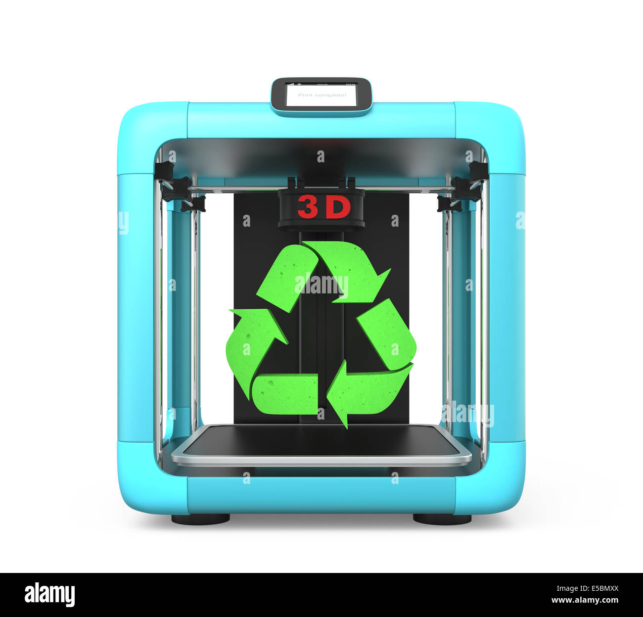 3D printer and recycle mark isolated on white background Stock Photo ...
