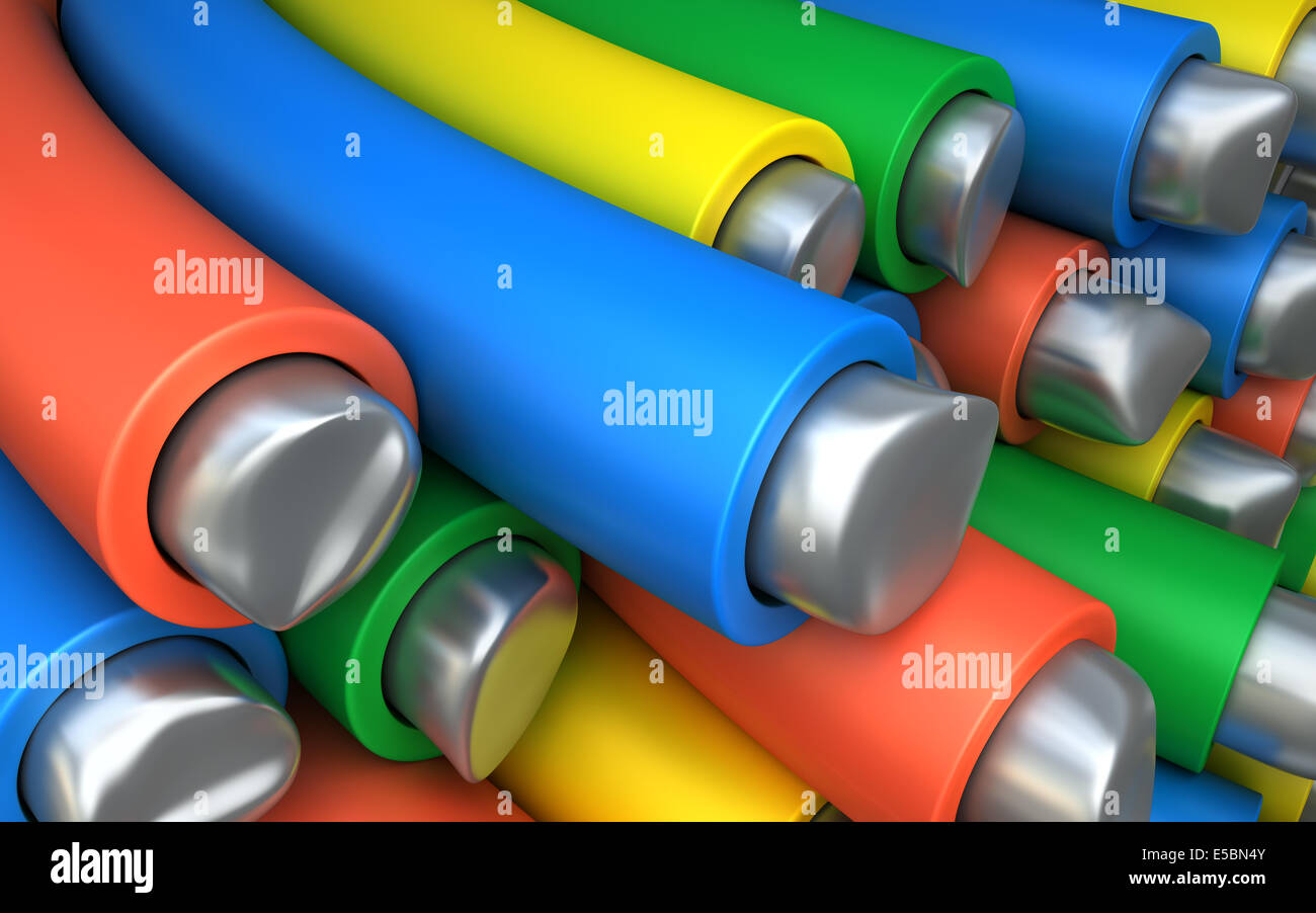 aluminum wire and cable in a vinyl environment. Industrial illustration ...