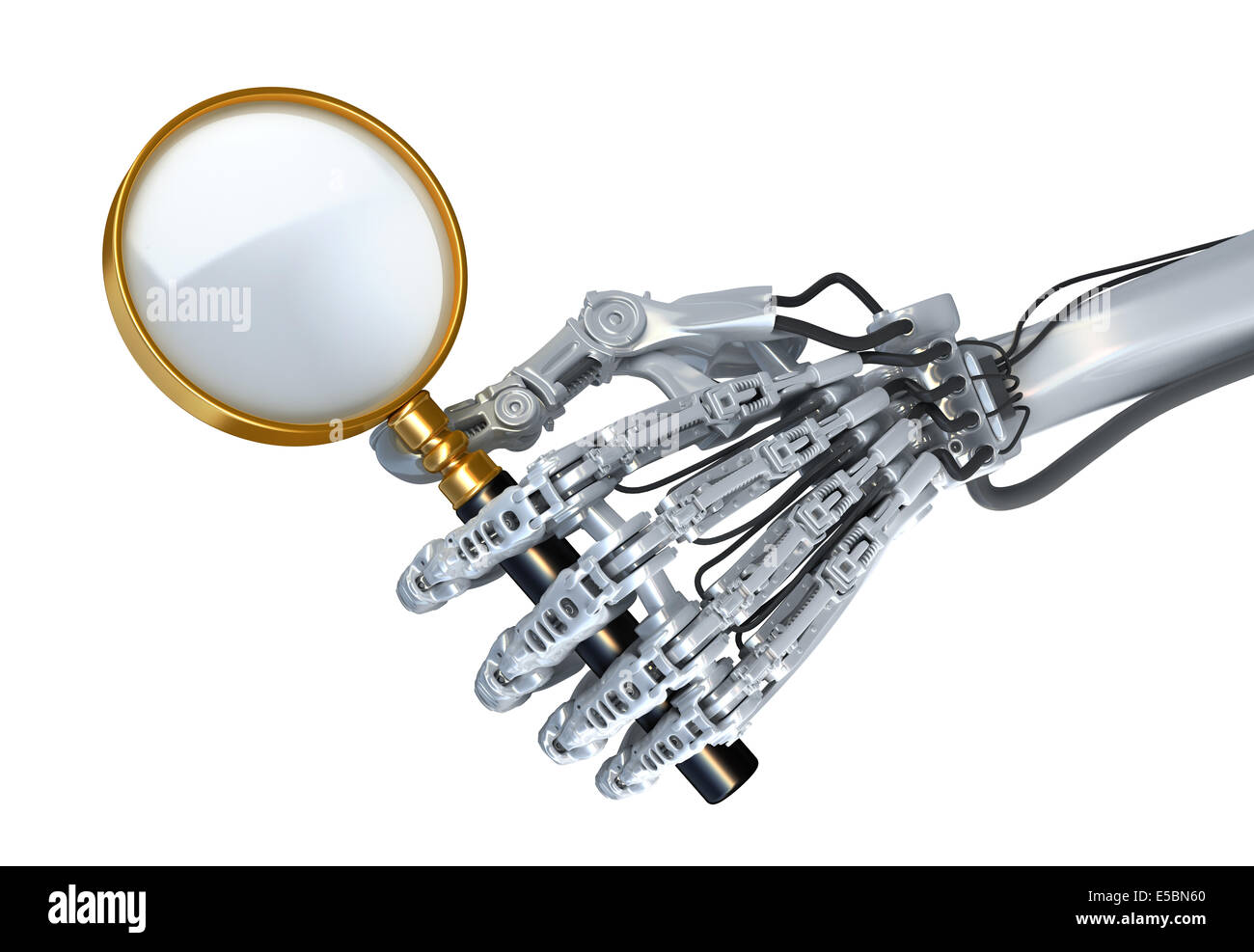 robot searches. Technology 3d illustration Stock Photo - Alamy