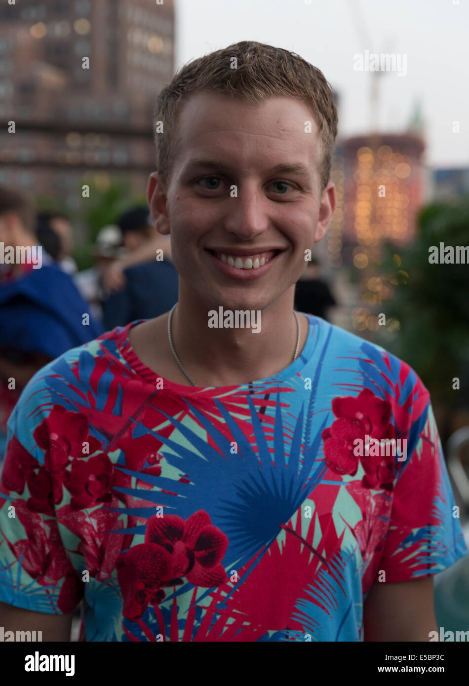NEW YORK, NY - JULY 24, 2014: Hunter Wilson co-founder of Vera Largo ...