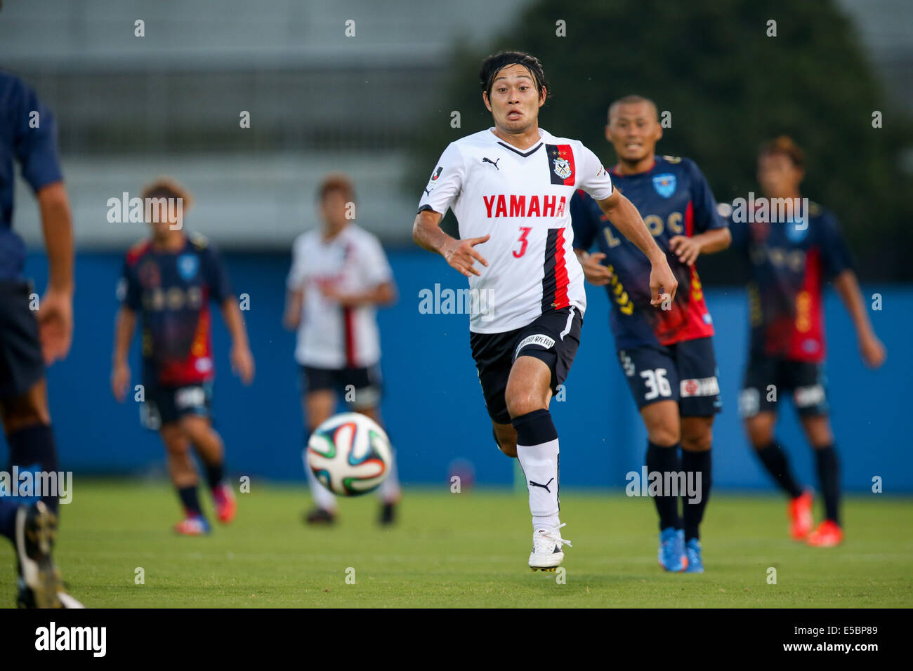 NHK Spring Mitsuzawa Football Stadium, Kanagawa, Japan. 26th July, 2014. Ryu Okada (Jubilo ...