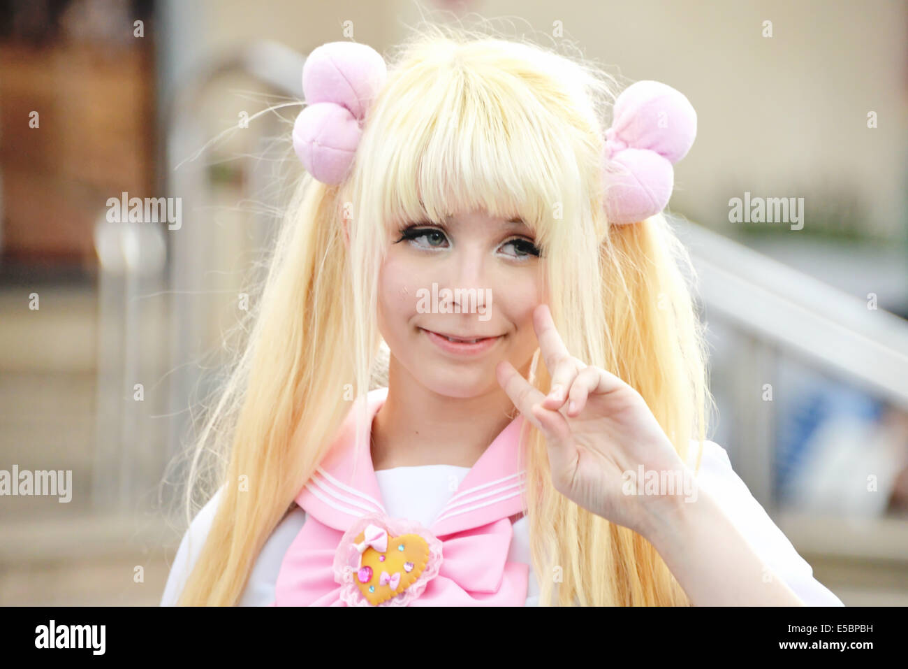 London, UK. 26th July, 2014. The Wish Sisters attends the Hyper Japan ...