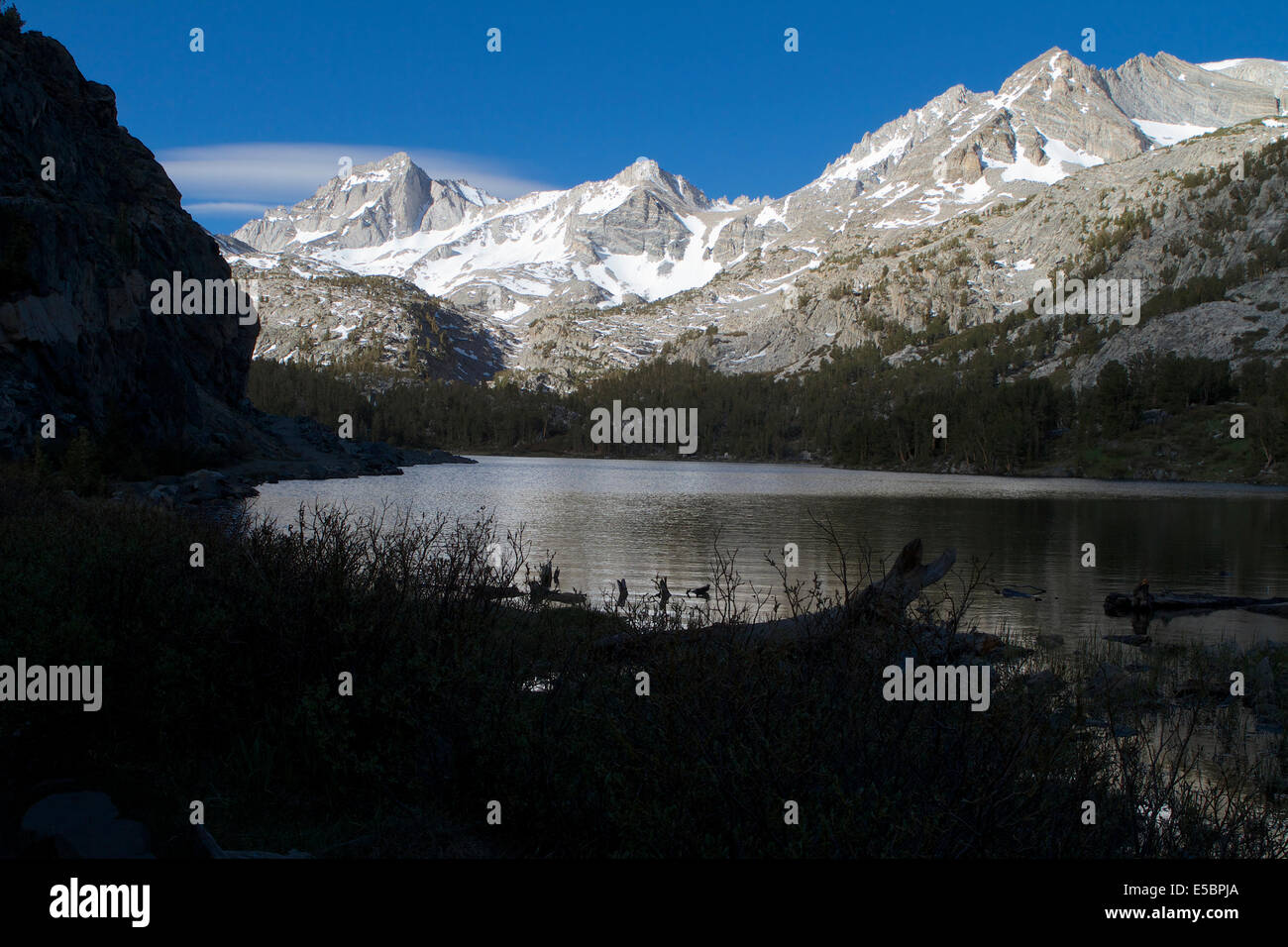 Long Lake in the upper portion of Little Lakes Valley in the John Muir ...