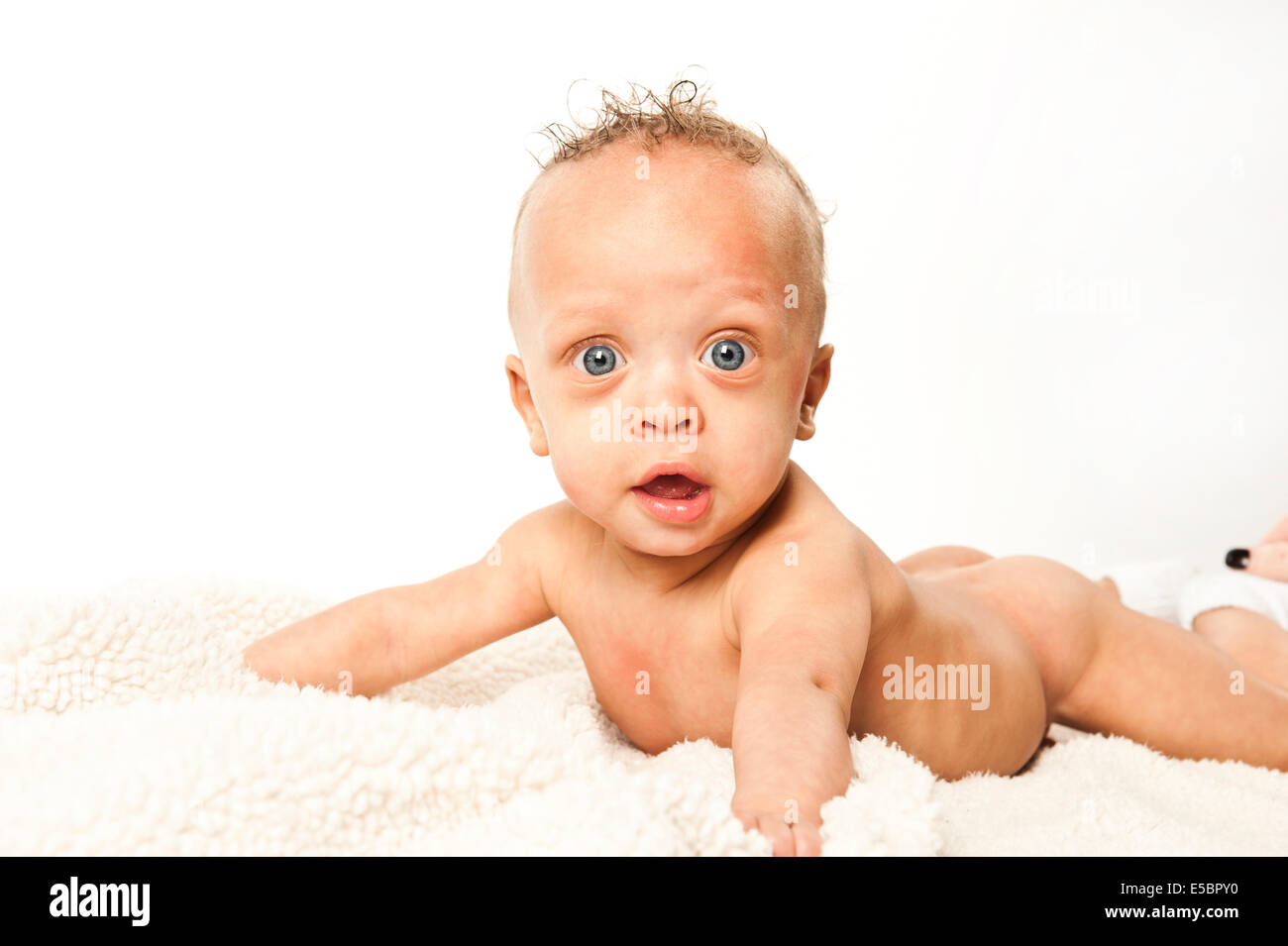 A cute baby isolated on a white background Stock Photo - Alamy