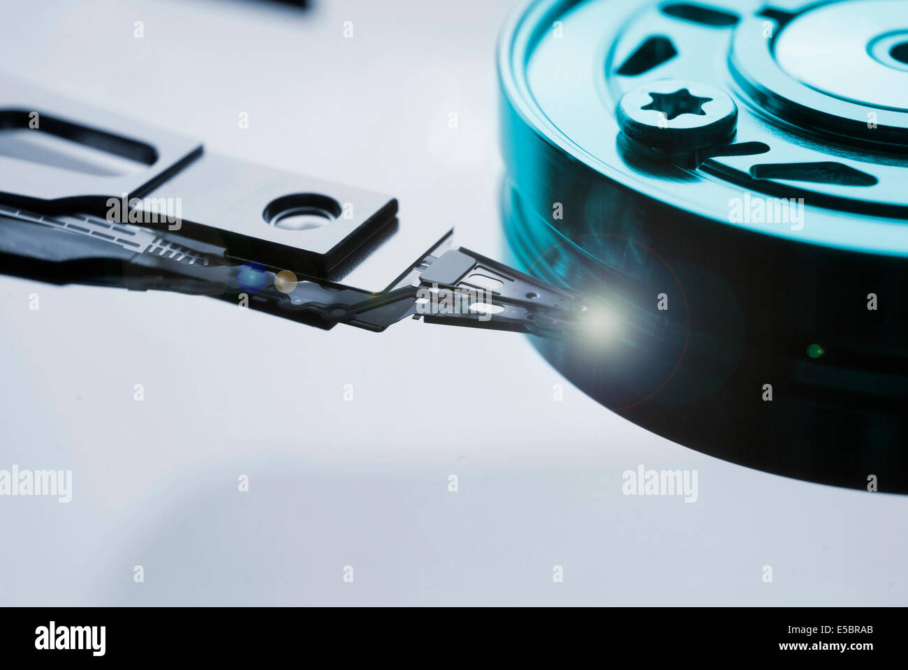 Hard drive or hard disc on black reflex background Stock Photo - Alamy