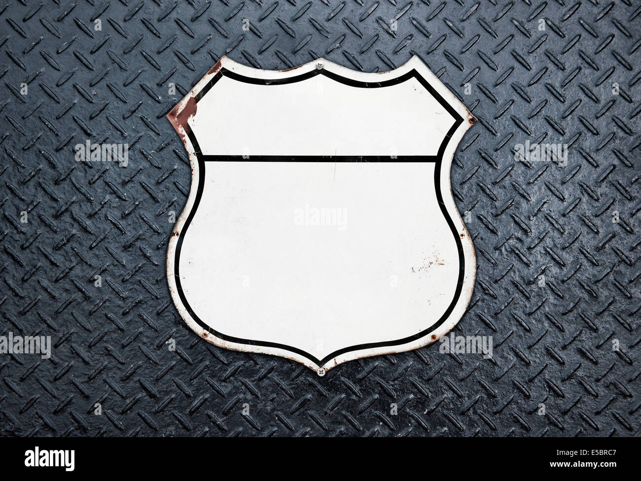 Labels on diamond iron plate Stock Photo - Alamy