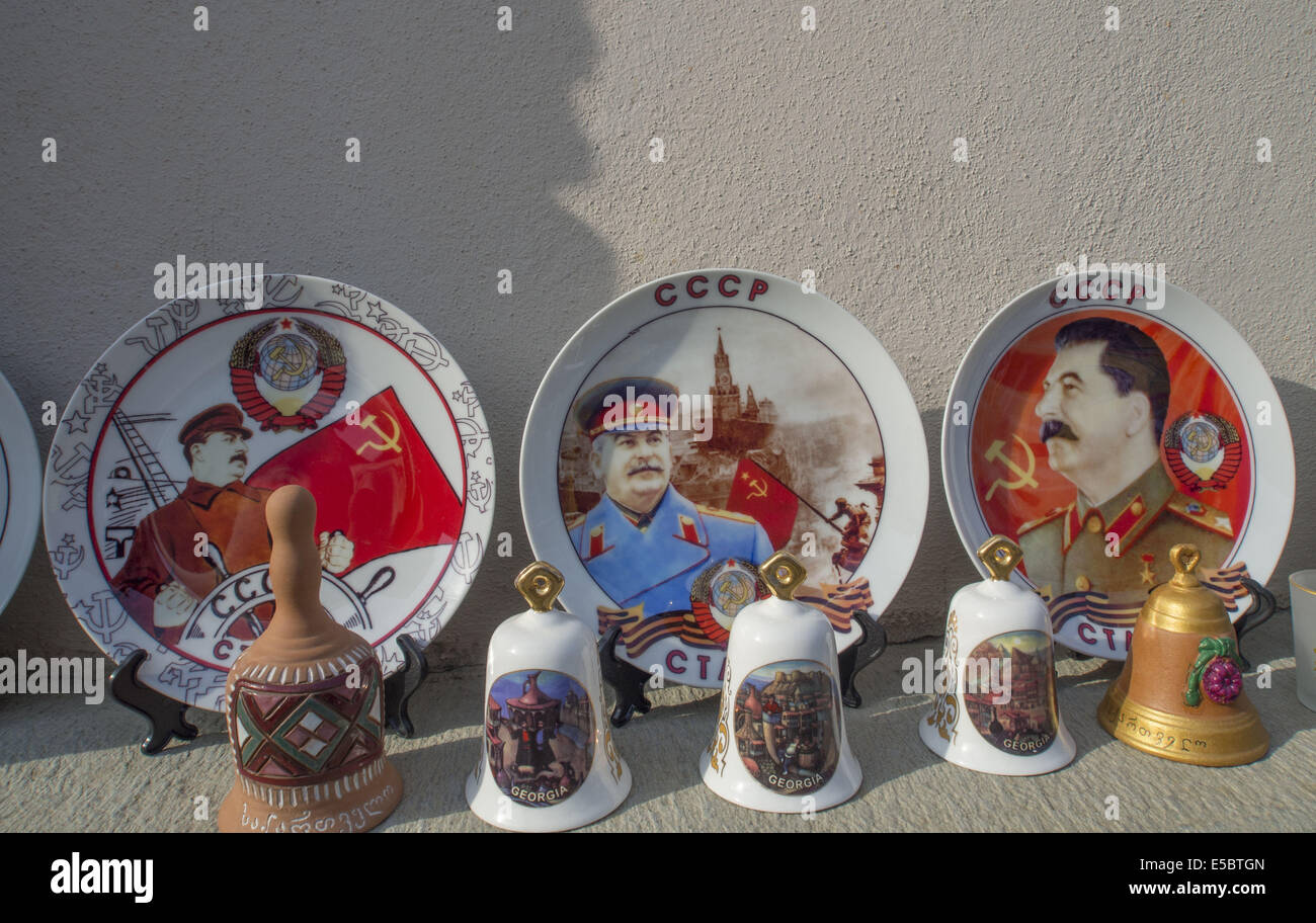 July 26, 2014 - Stalin's portrait on plates in souverir store in ...
