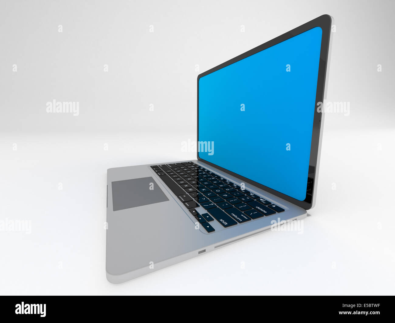 3D render of Modern glossy laptop on white backround Stock Photo - Alamy