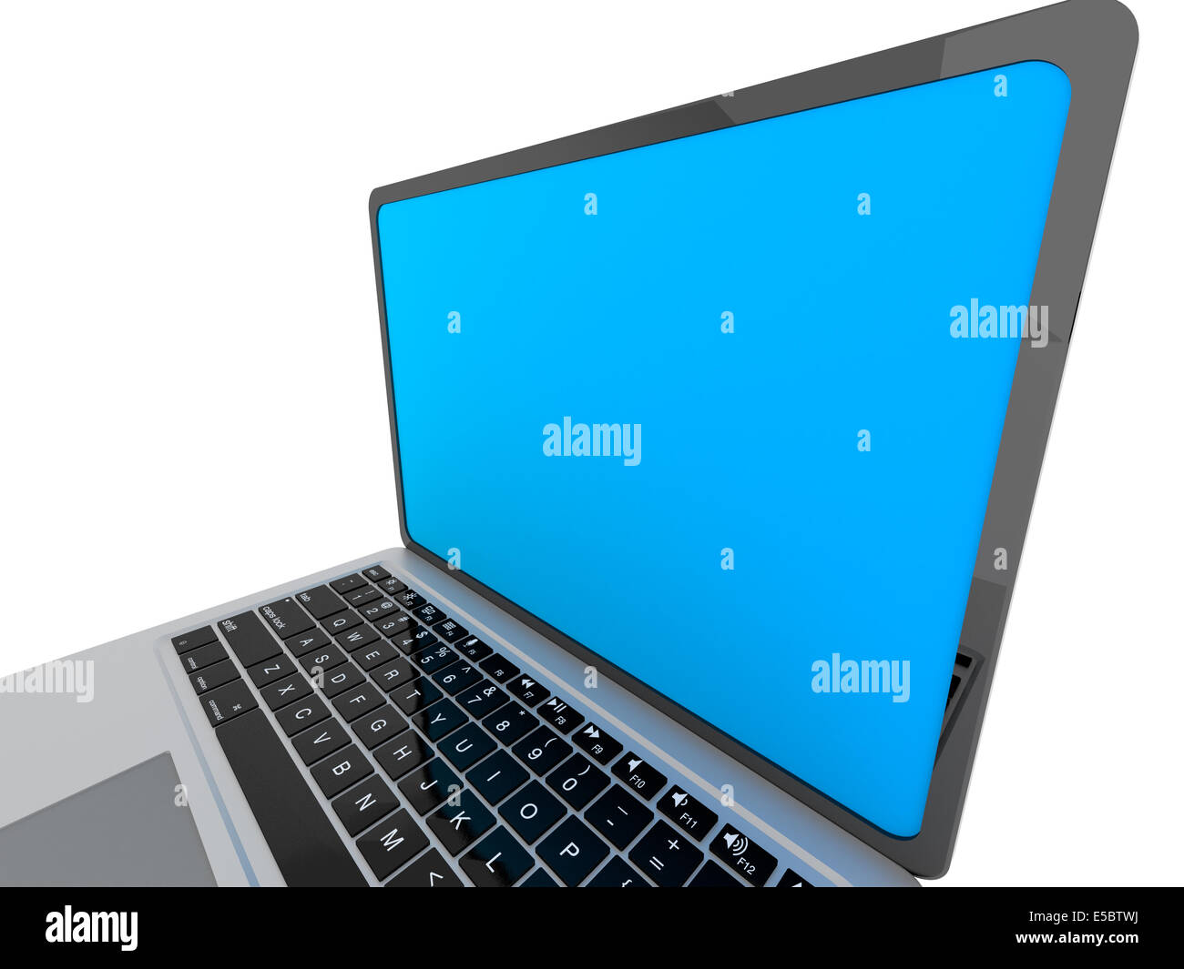 3D render of Modern glossy laptop on white backround Stock Photo - Alamy