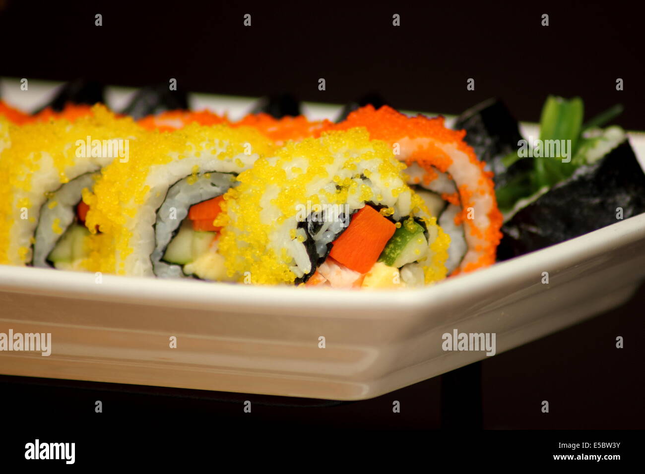 A appetizer japanese fresh platter of sushi Stock Photo - Alamy