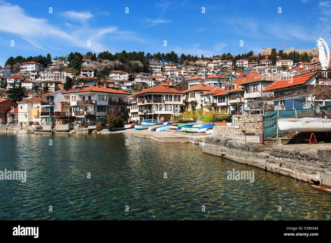 Ohrid lake and old town Stock Photo - Alamy