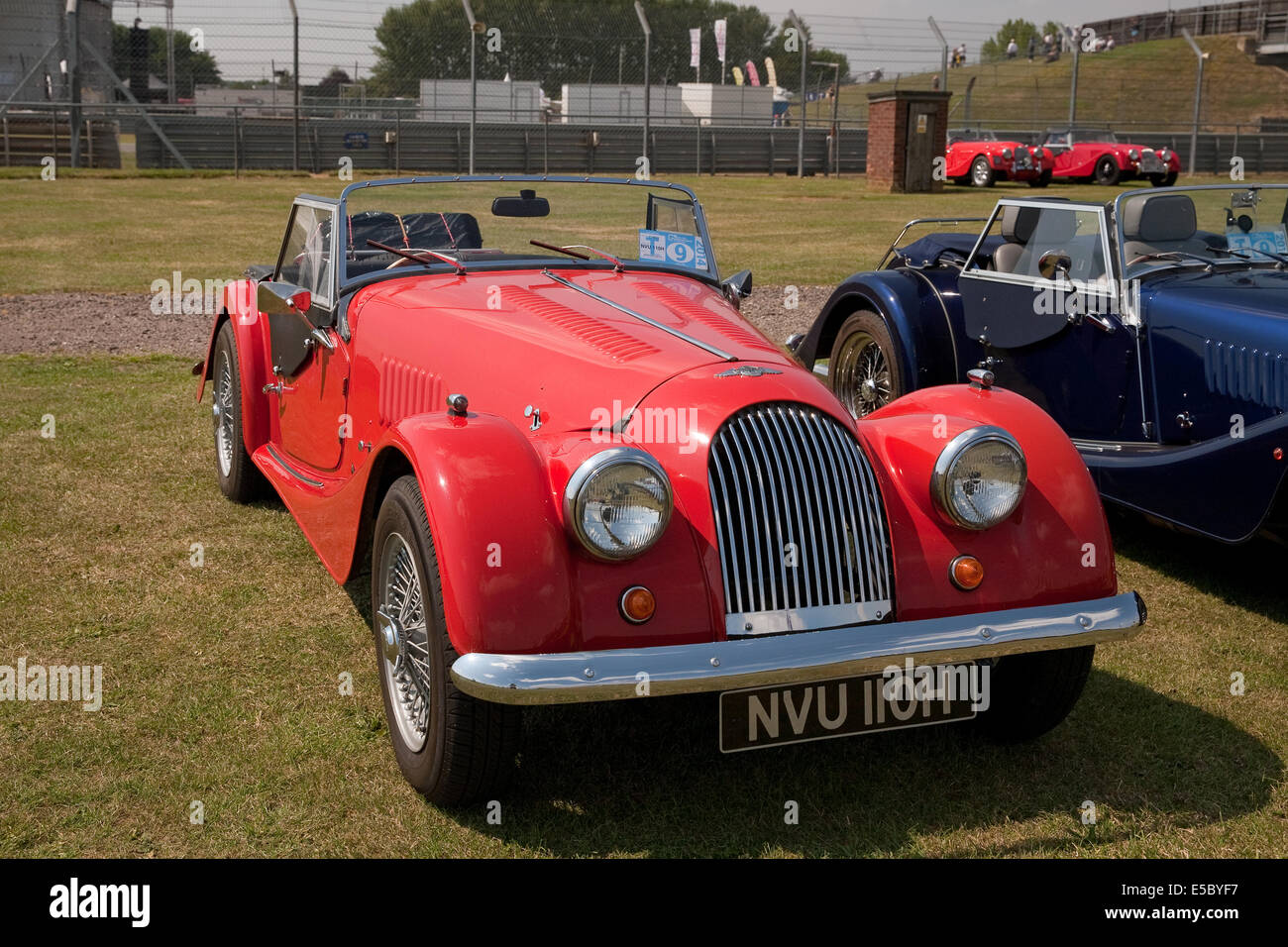 red Morgan4/4 1600cc built in 1970 on show at Silverstone Classic Car ...