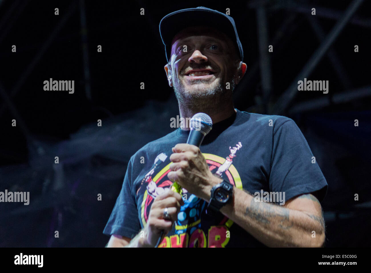 Turin, Italy. 26th July, 2014. I Cani, the musical project of roman ...