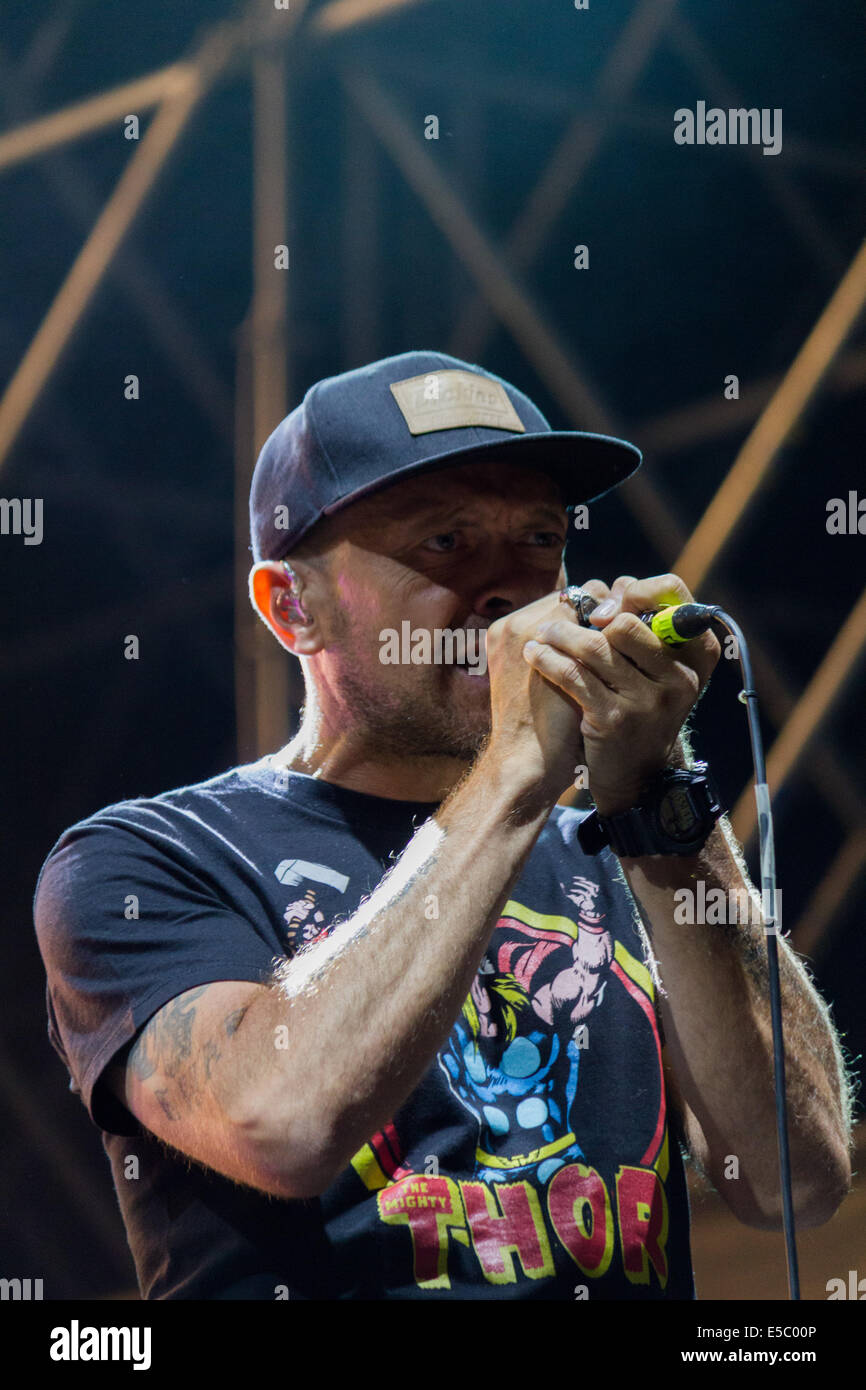 Turin, Italy. 26th July, 2014. I Cani, the musical project of roman ...