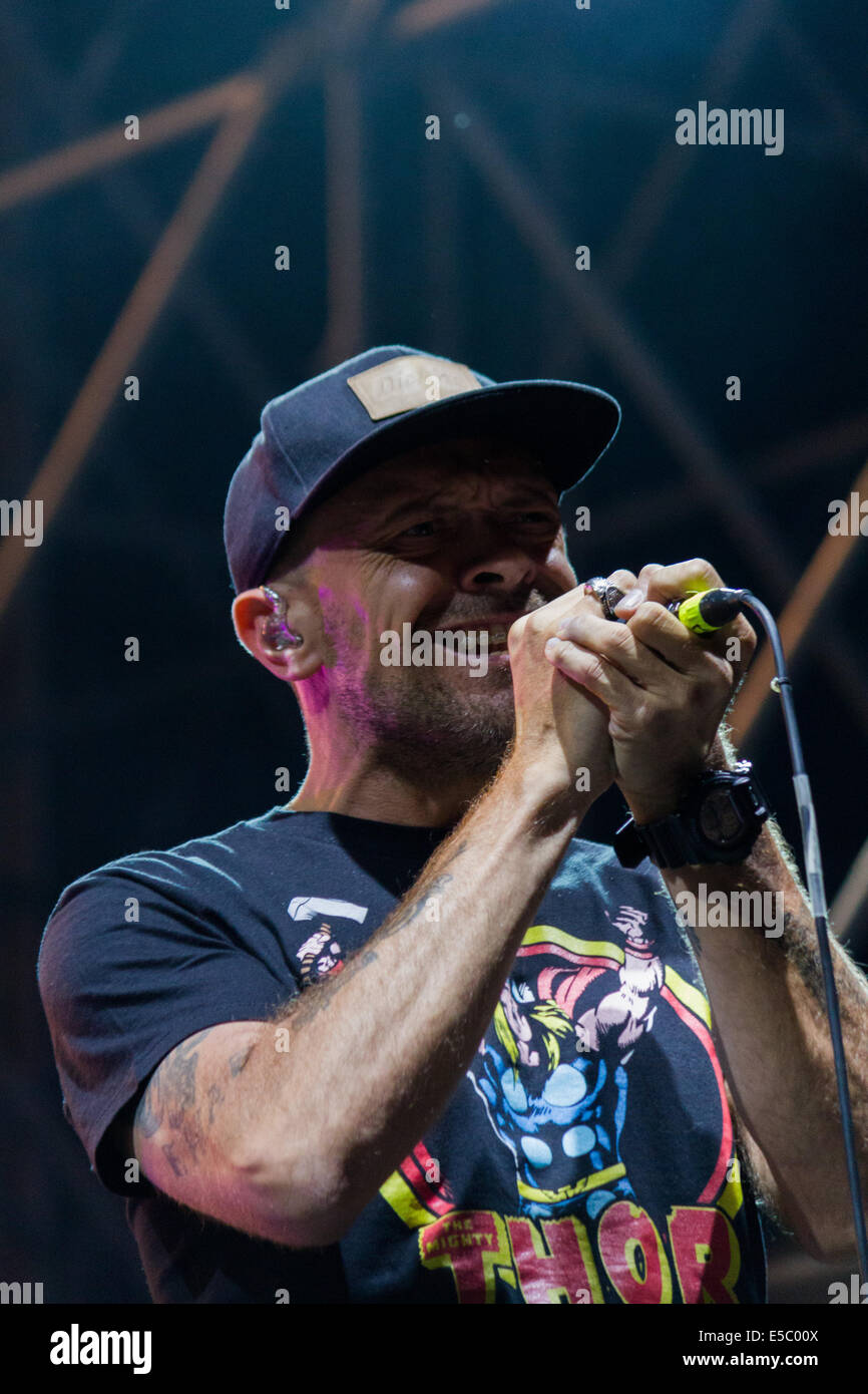 Turin, Italy. 26th July, 2014. I Cani, the musical project of roman ...