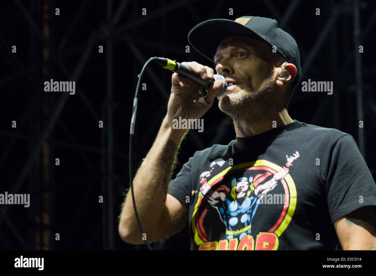 Turin, Italy. 26th July, 2014. I Cani, the musical project of roman ...